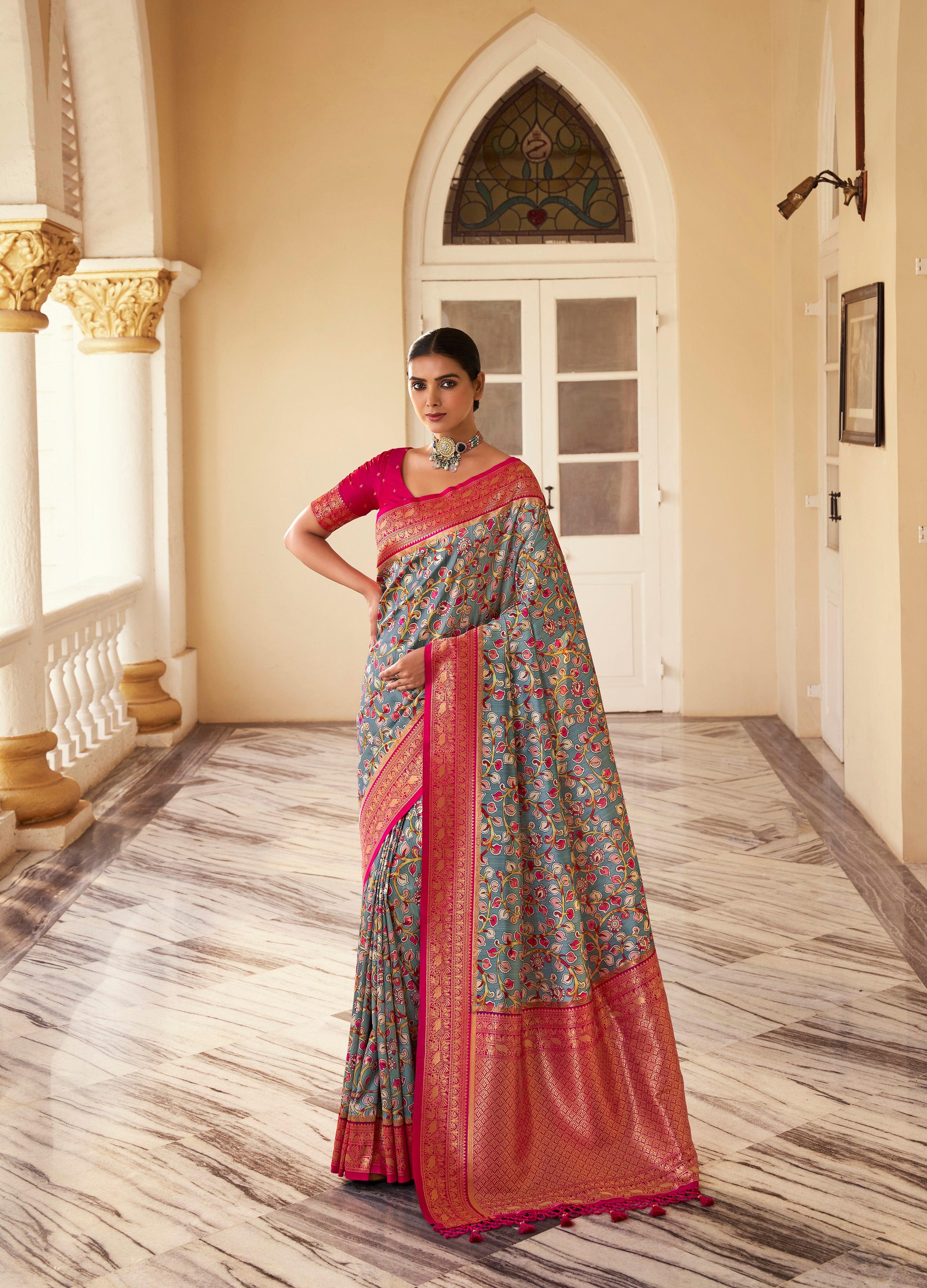 Shaadi Wear Designer Silk Saree | Marriage Reception Roka Indian Dress