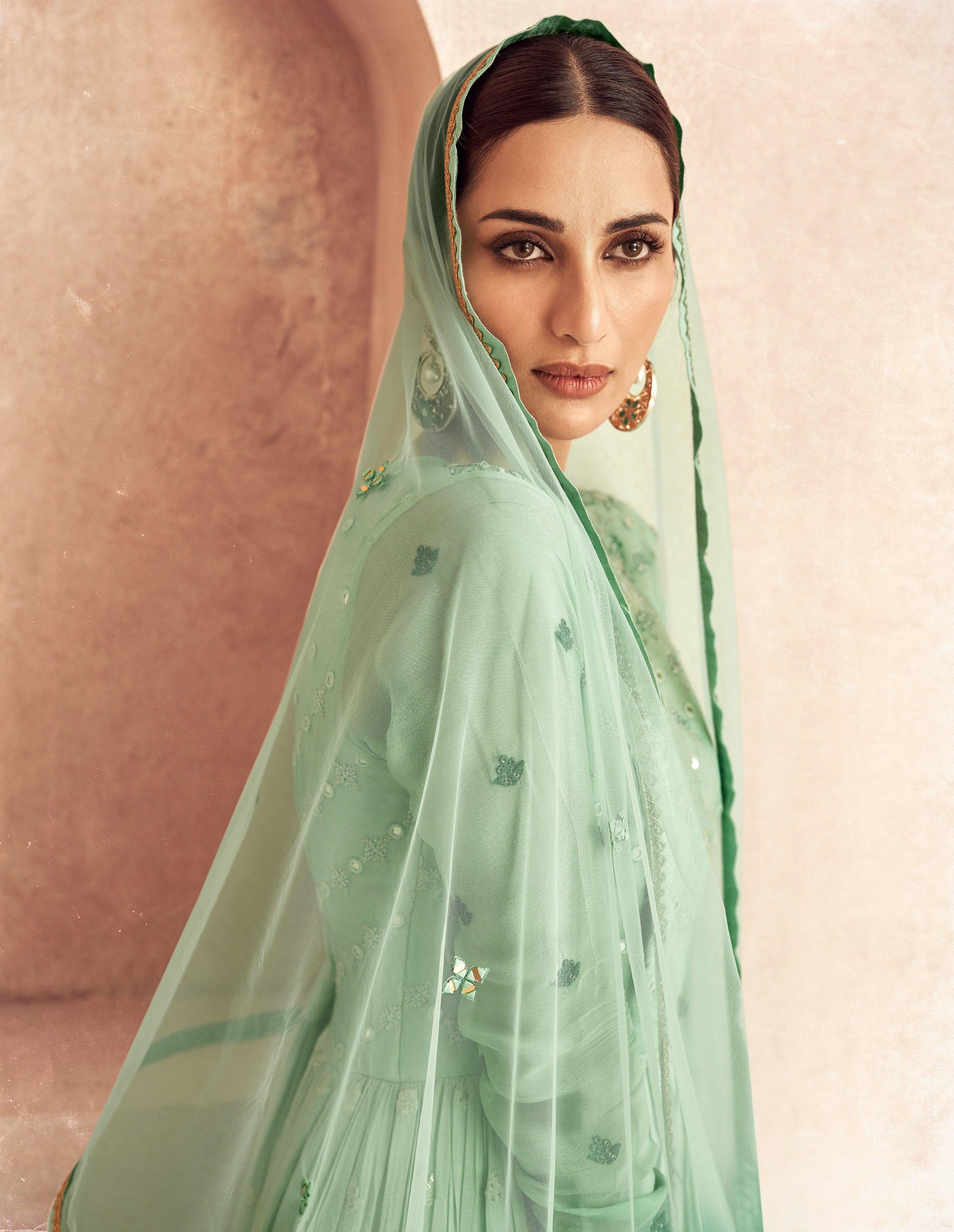 Function Wear Designer Long Anarkali Gown | Party Fusion Fashion Dress