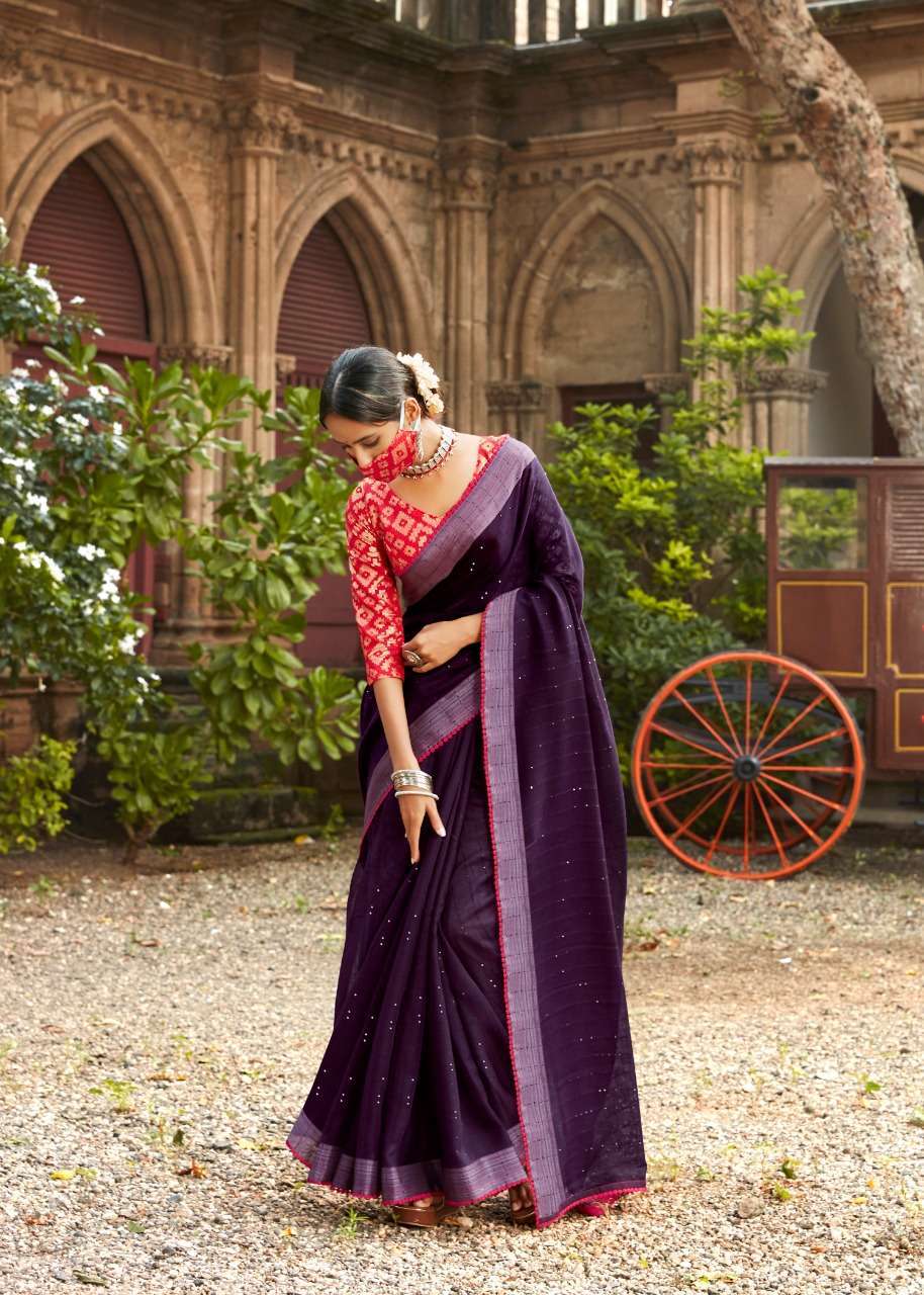 Dark Magenta Color Saree